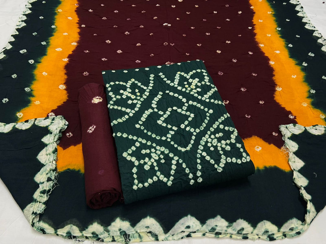Bandhani Suits With Cotton Dupatta – The Street Pal